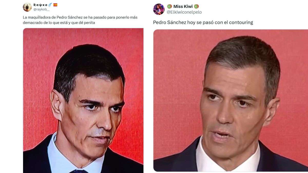 El maquillaje de Pedro Sánchez y su cara demacrada y sudorosa, lo más ...