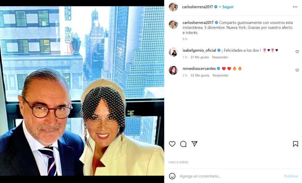 Carlos Herrera se casa en secreto con Pepa Gea en Nueva York: los ...