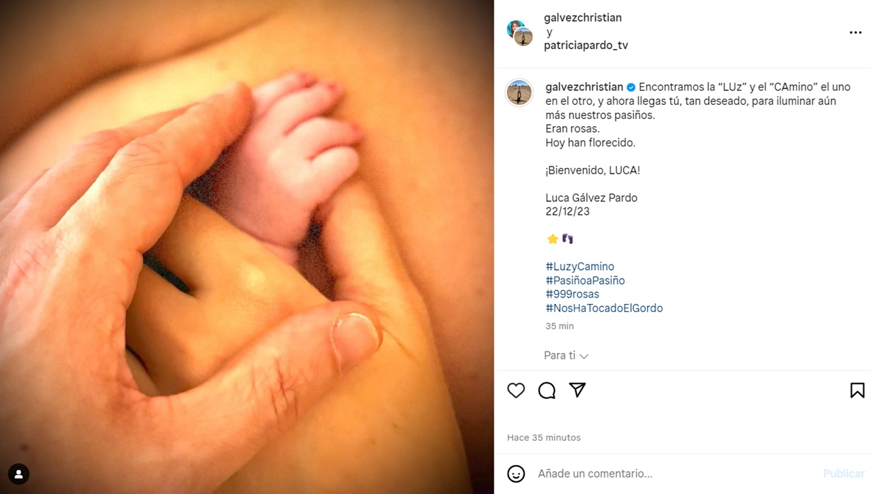 Patricia Pardo y Christian Gálvez, padres de Luca, su primer hijo en ...